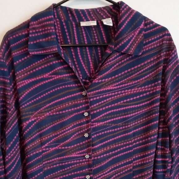 Covington | Tops | Business Casual Long Sleeve Button Down Blouse 618w ...